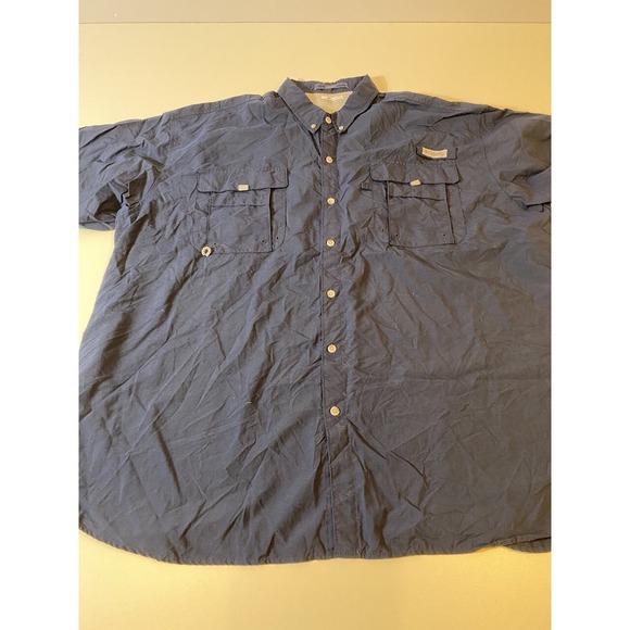 Columbia | Shirts | Columbia Pfg Button Up Shirt Men 4xt Tall Navy ...
